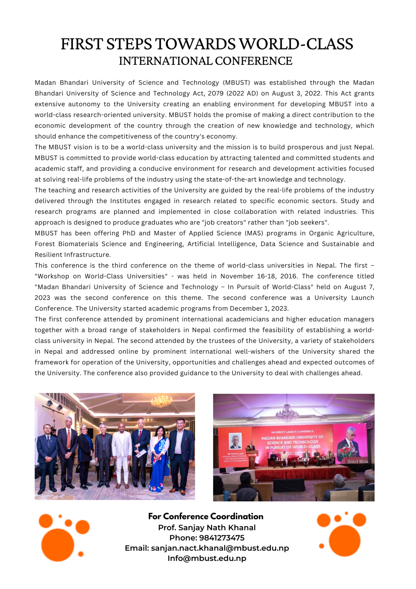 Conference – MBUST